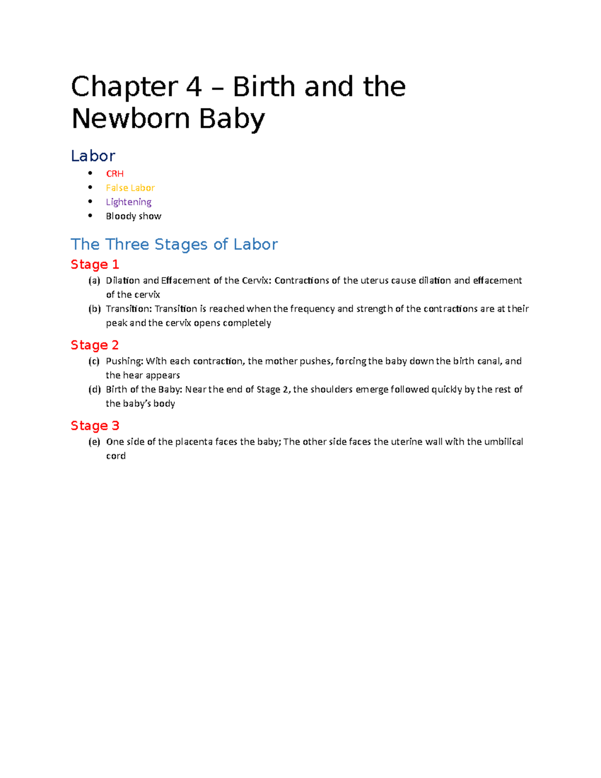 03-02-23 Chapter 4 Part 1 - Chapter 4 – Birth and the Newborn Baby ...