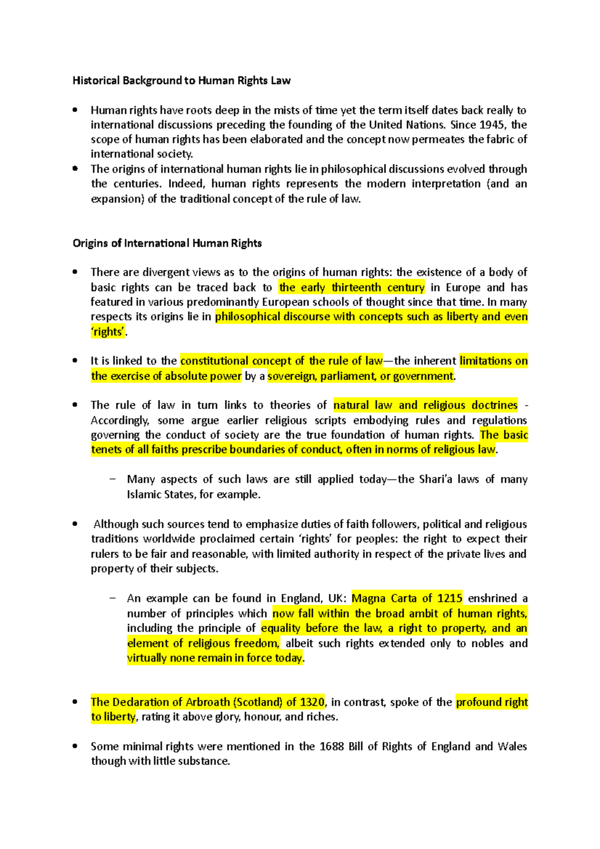 Historical Background to Human Rights Law - Since 1945, the scope of ...