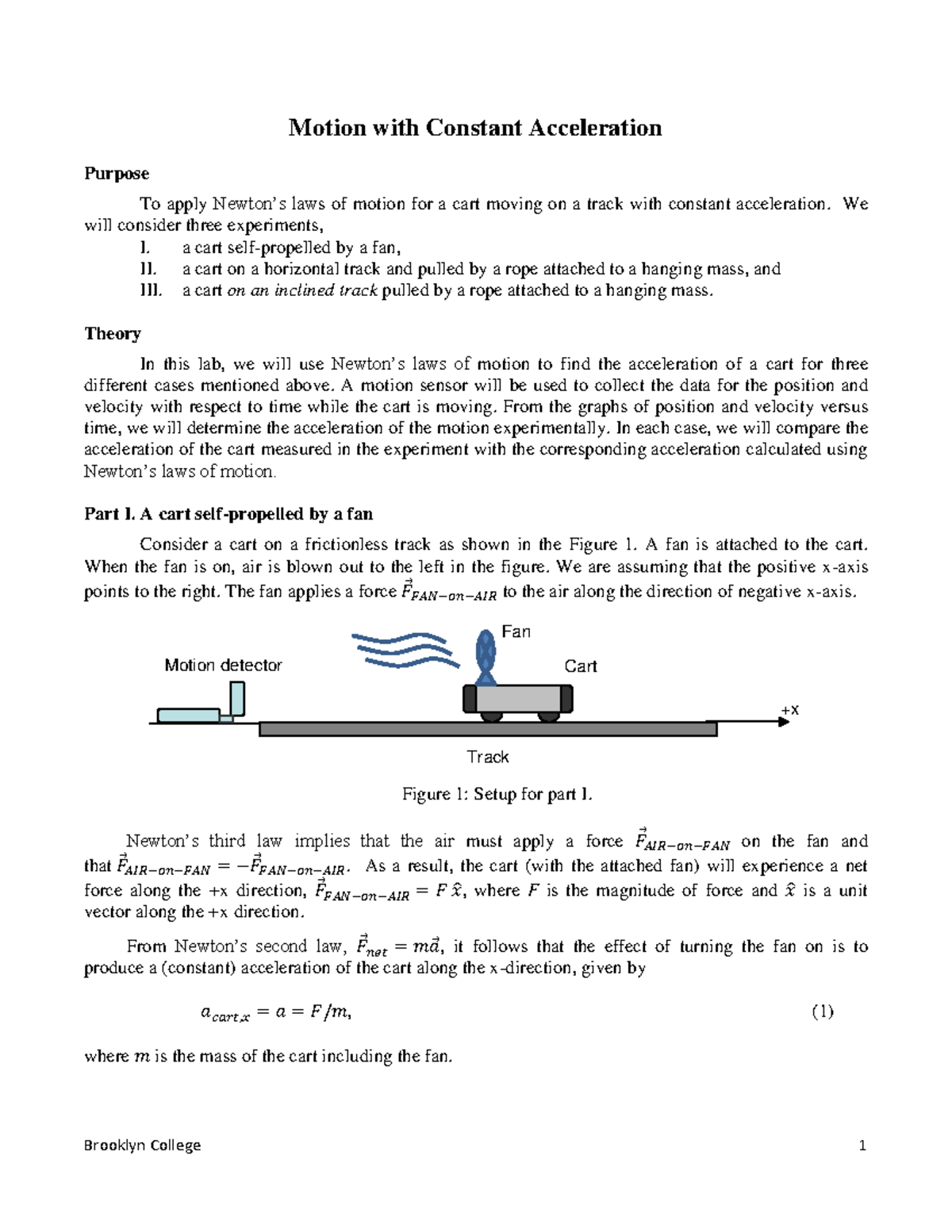 Blud - oiiiiiiiiii - Motion with Constant Acceleration Purpose To apply ...