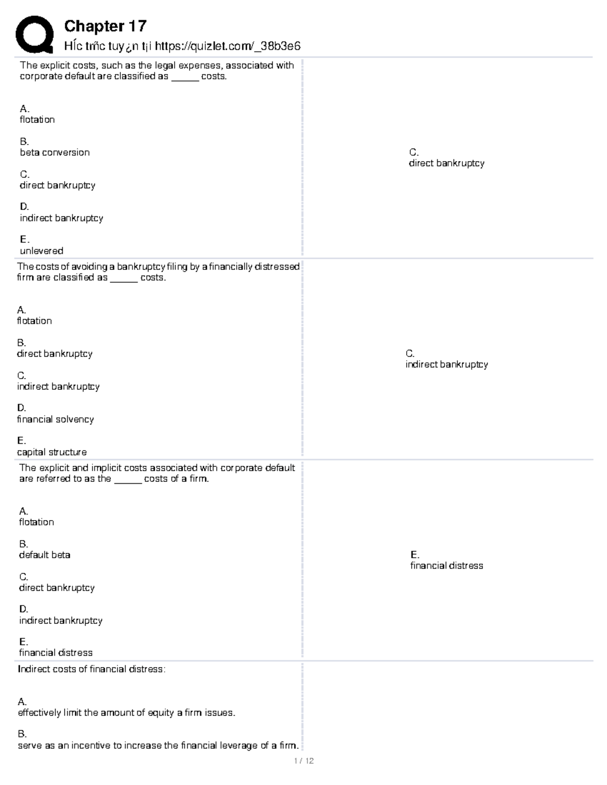BT CHƯƠNG 17 - dggvdfb - HÍc trñc tuy¿n t¡i quizlet/_38b3e The explicit costs, such as the legal ...