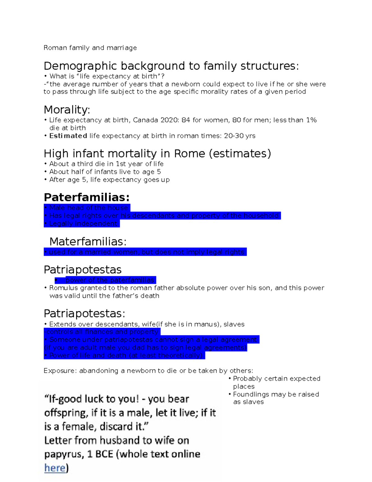 Roman Family and Marriage - Roman family and marriage Demographic ...