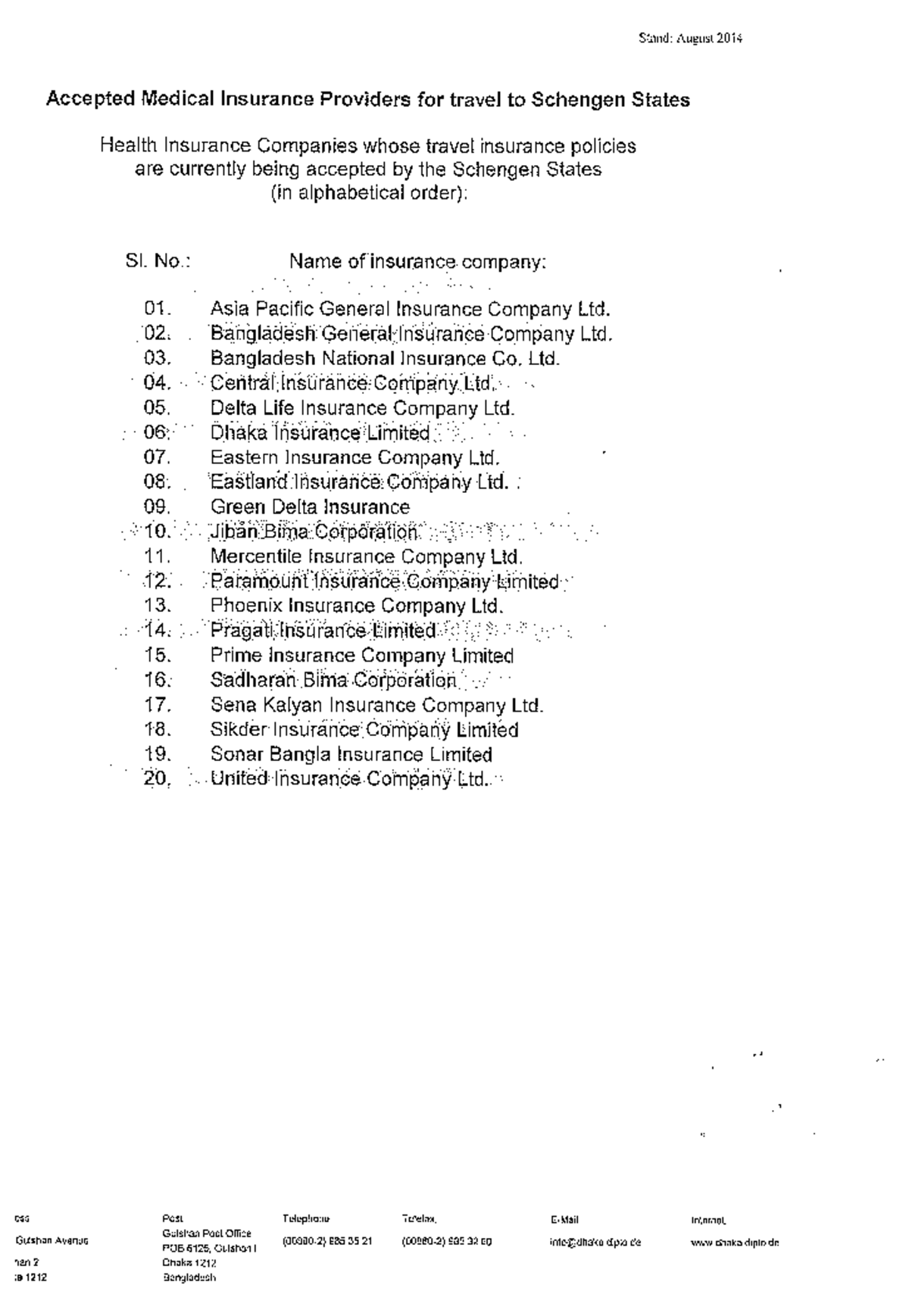 Accepted medical insurance providers - English Fundamentals (BIL) - Studocu