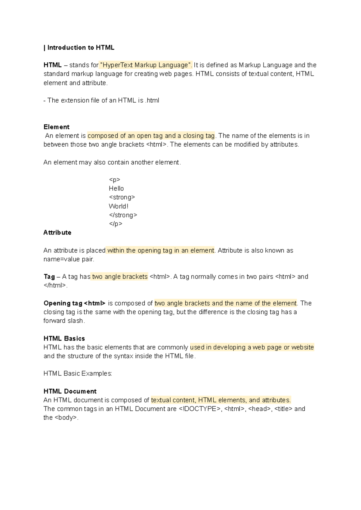 Web Technologies I - Introduction to HTML - ####### | Introduction to ...