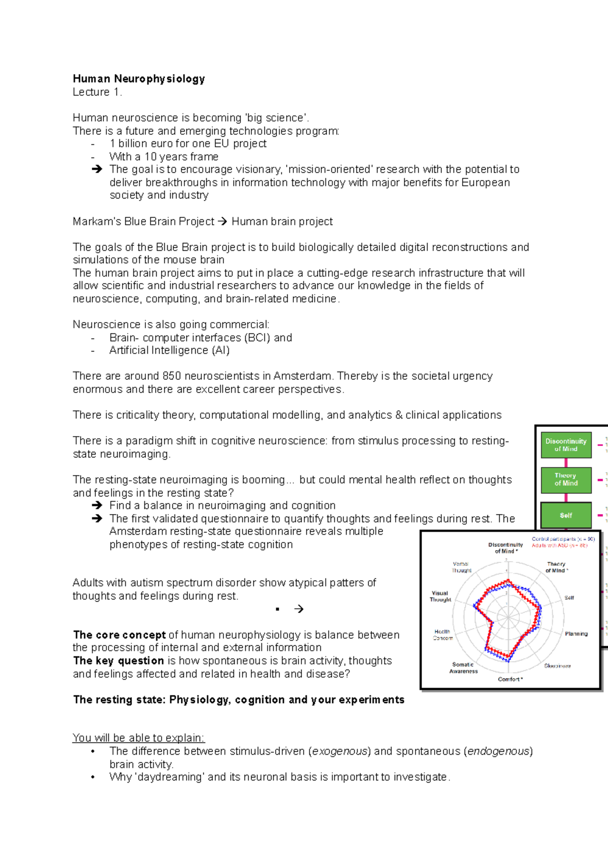 Lectures Human Neurofysiology - Human Neurophysiology Lecture 1. Human neuroscience is becoming ...