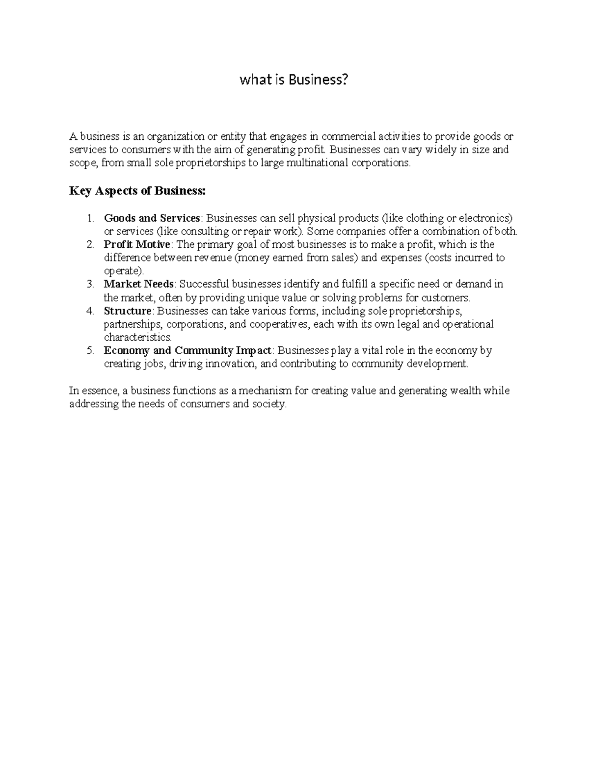 What is Business - details. - what is Business? A business is an ...