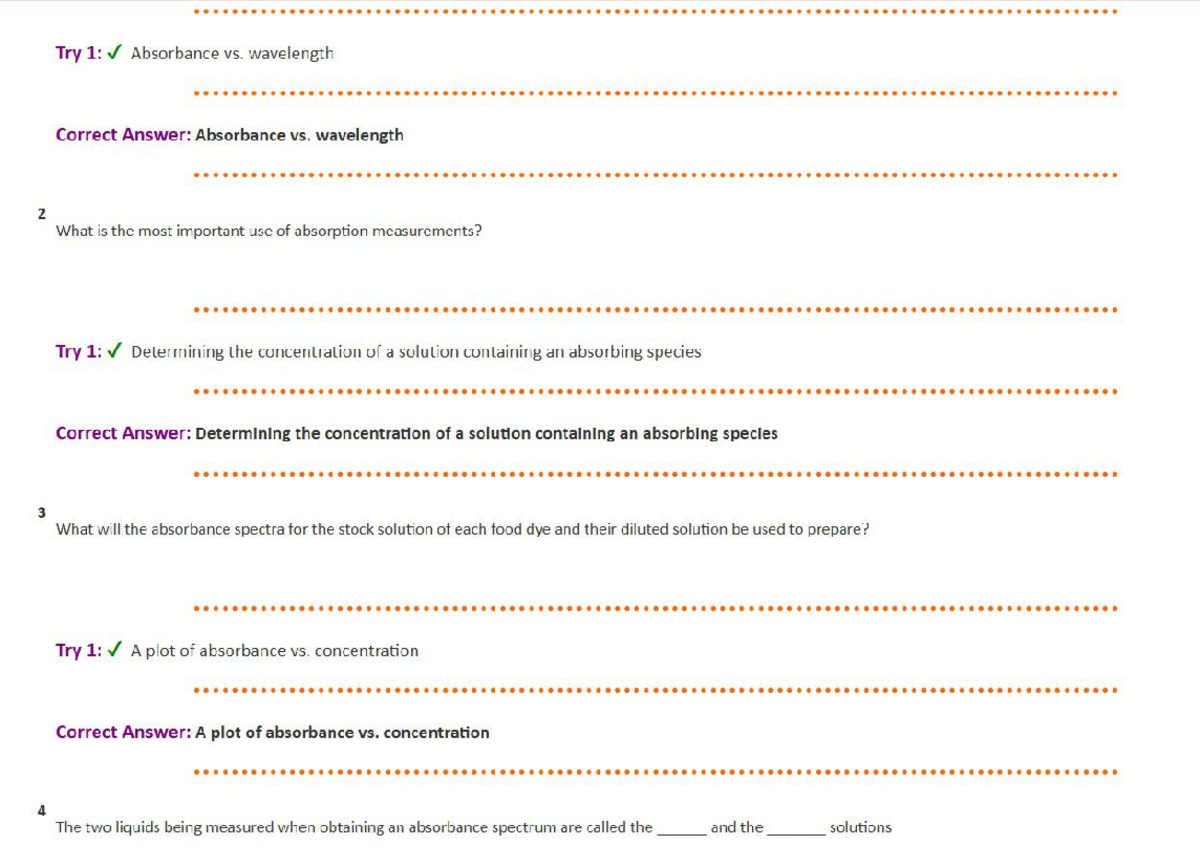 Jpg2pdf - experiment 6 pre lab quiz - Try 1: Absorbance VS. wavelength ...