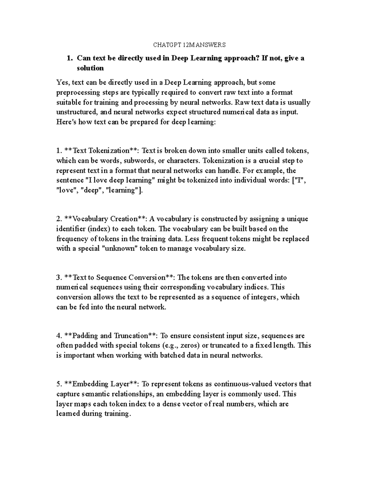12M - Raw text data is usually unstructured, and neural networks expect ...
