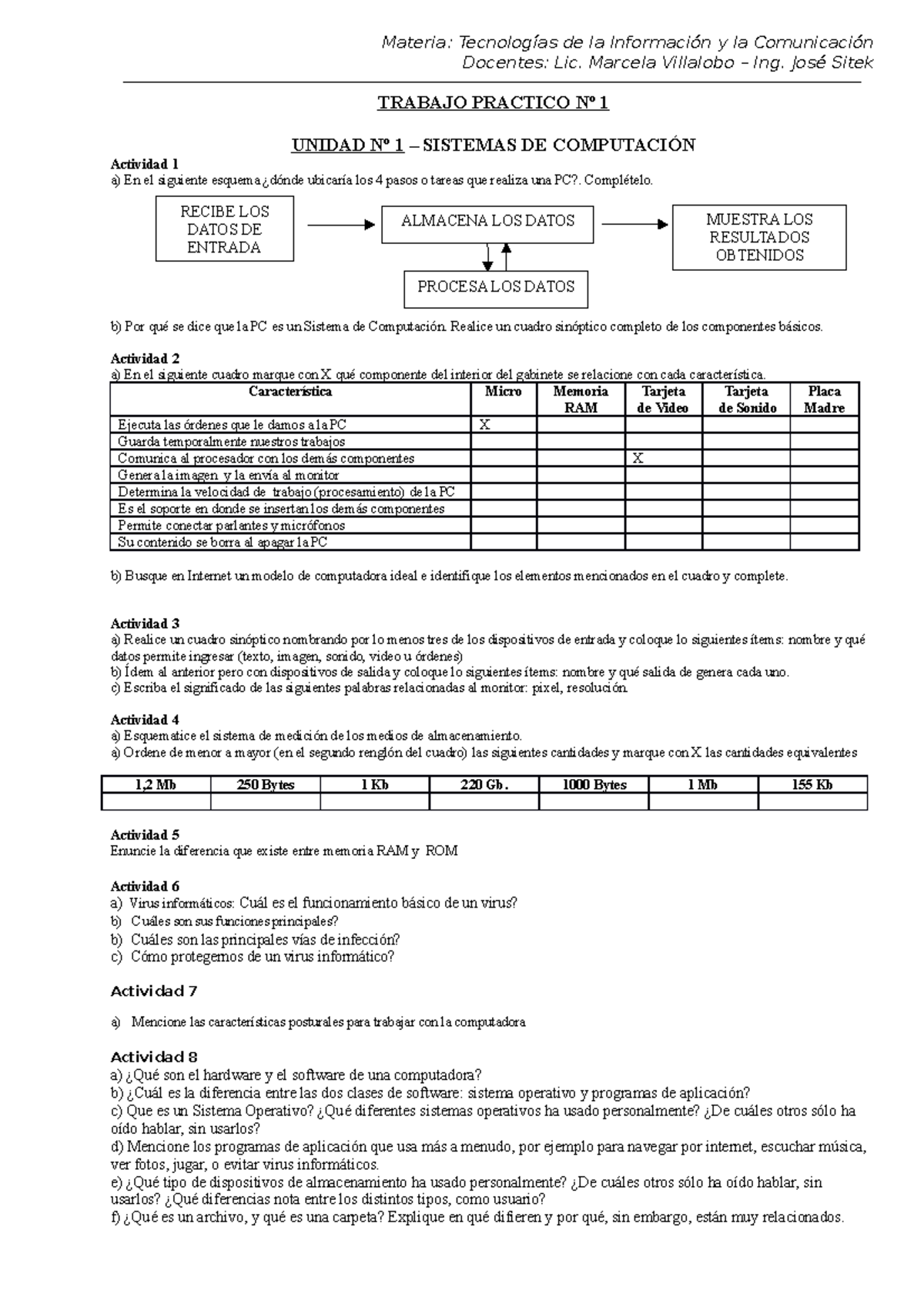 TICS TP1 - trabajo practico numero 1 tics - RECIBE LOS DATOS DE ENTRADA PROCESA LOS DATOS ...