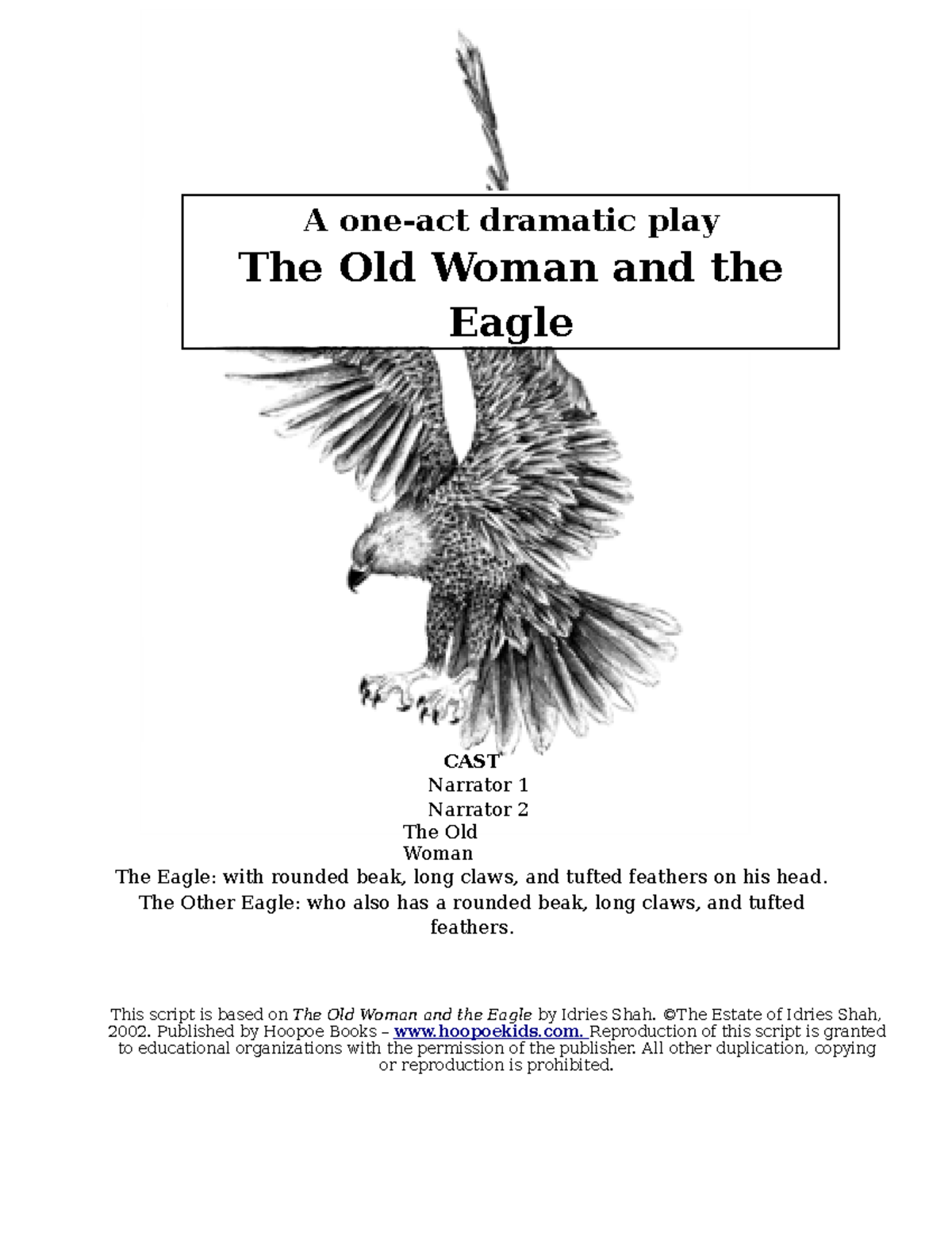 Old Woman Eagle-Readers-Theater - A one-act dramatic play The Old Woman ...