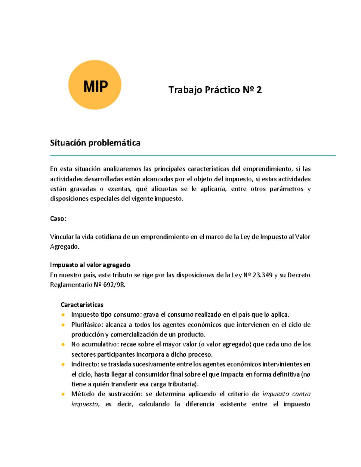 TP2 - Situación problemática - Situación problemática En esta situación ...