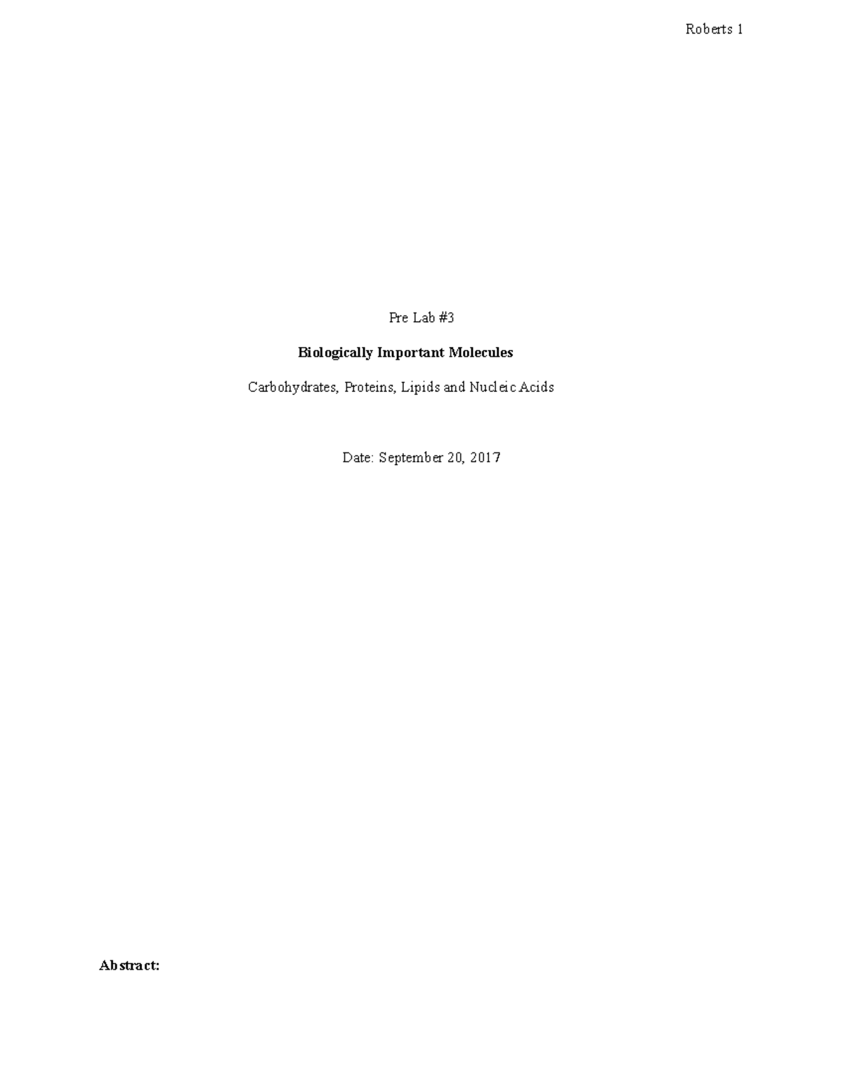 BIO LAB 3 - Prof. Seidenstein's Intro to Cell & Molecular Biology Pre ...