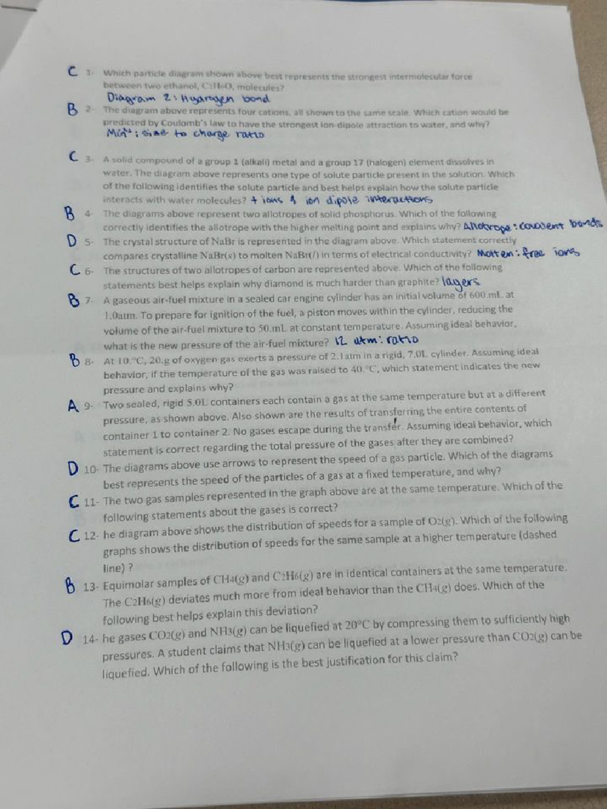 AP chemistry notes from class - C Which particle diagram shown above ...