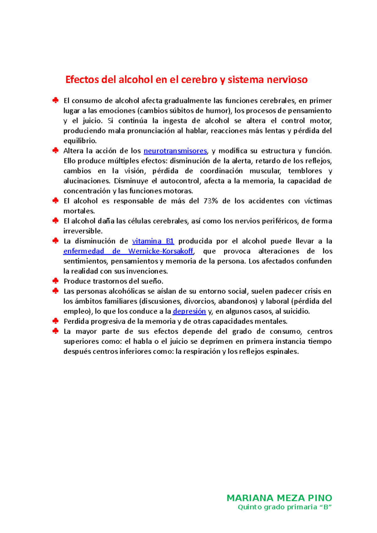 Efectos del alcohol en el cerebro y sistema nervioso - Si continúa la ...