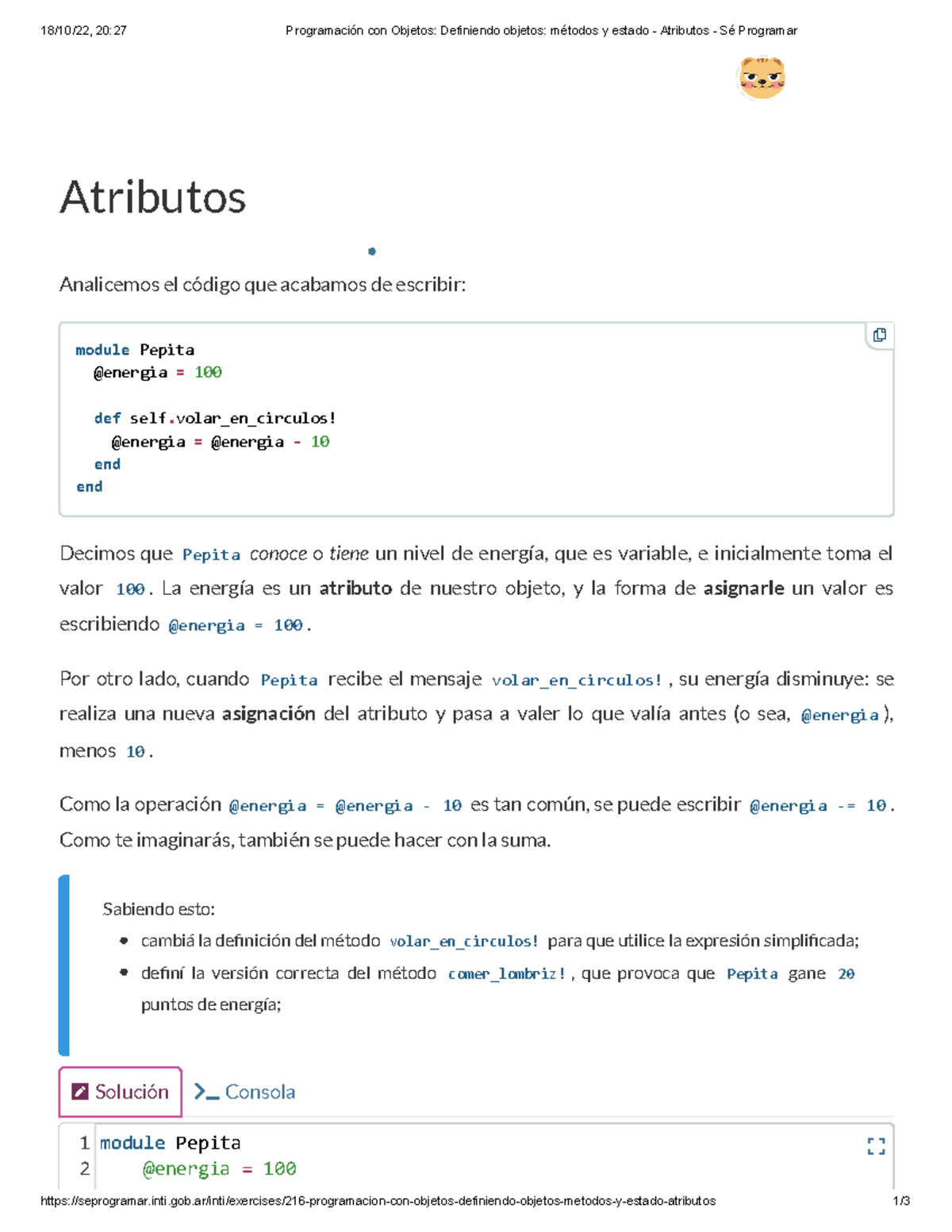 Programación con Objetos Definiendo objetos métodos y estado ...