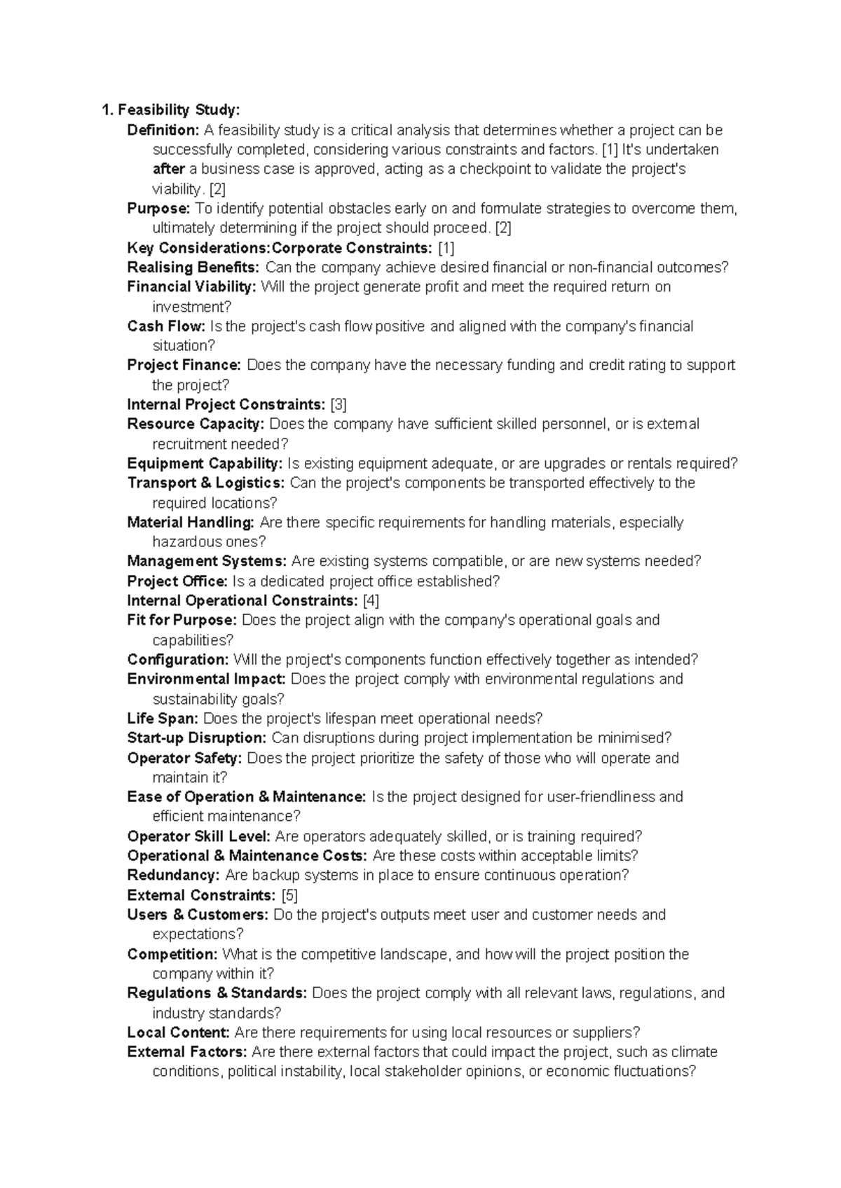 Pm prep - Summary INTRODUCTION TO PROJECT MANAGEMENT - Feasibility ...