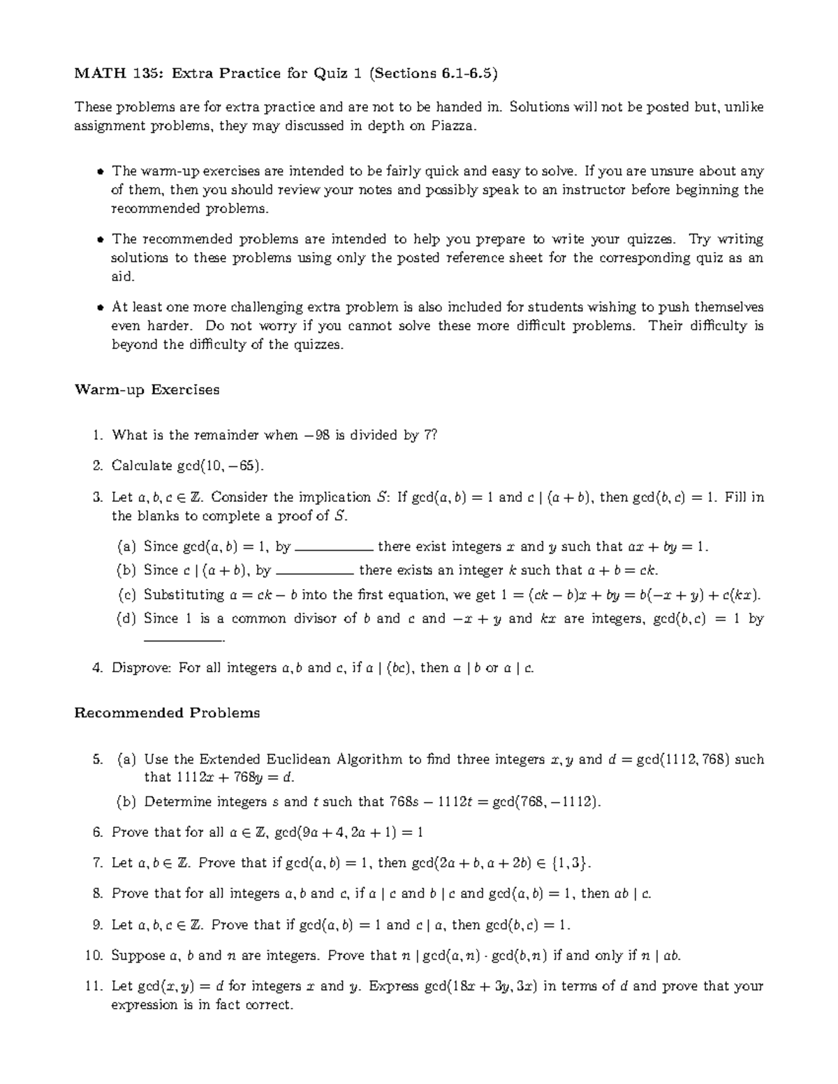 MATH 135 F24 EPQuiz 1 - practice work - MATH 135: Extra Practice for Quiz 1 (Sections 6.1-6 ...