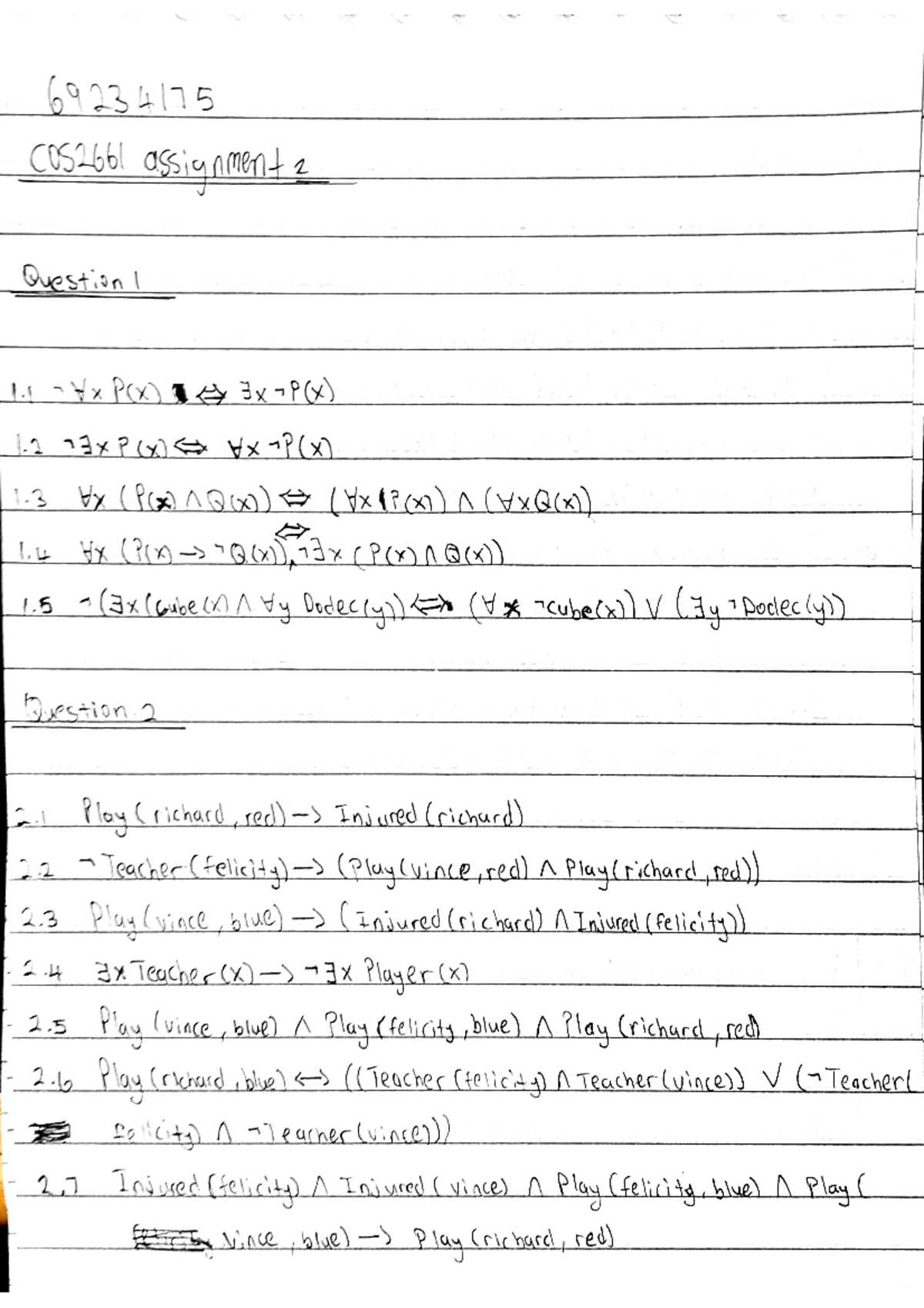 COS2661 Assignment 2 - 69234175 C052661 assignment 2 Question 1 P(x) 3x ...