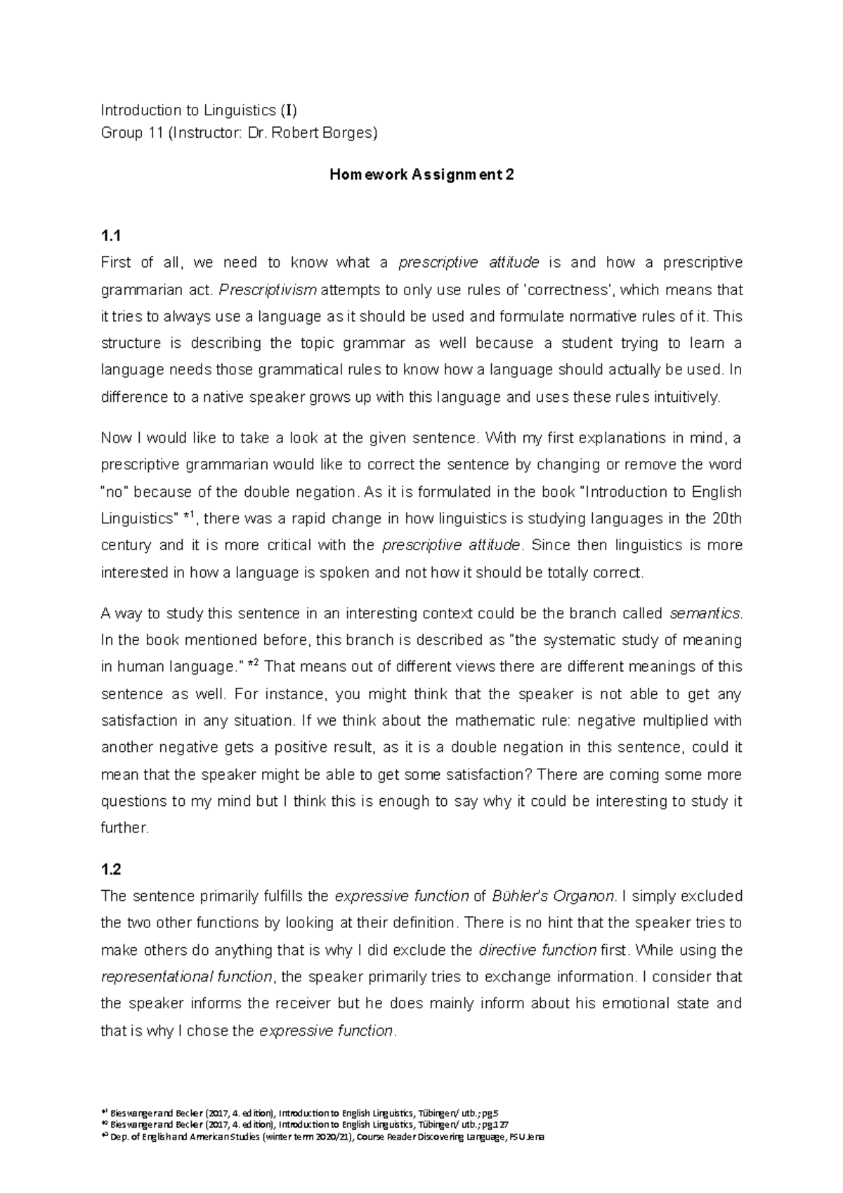 Linguistics Assignment 2 - Introduction to Linguistics (I) Group 11 ...