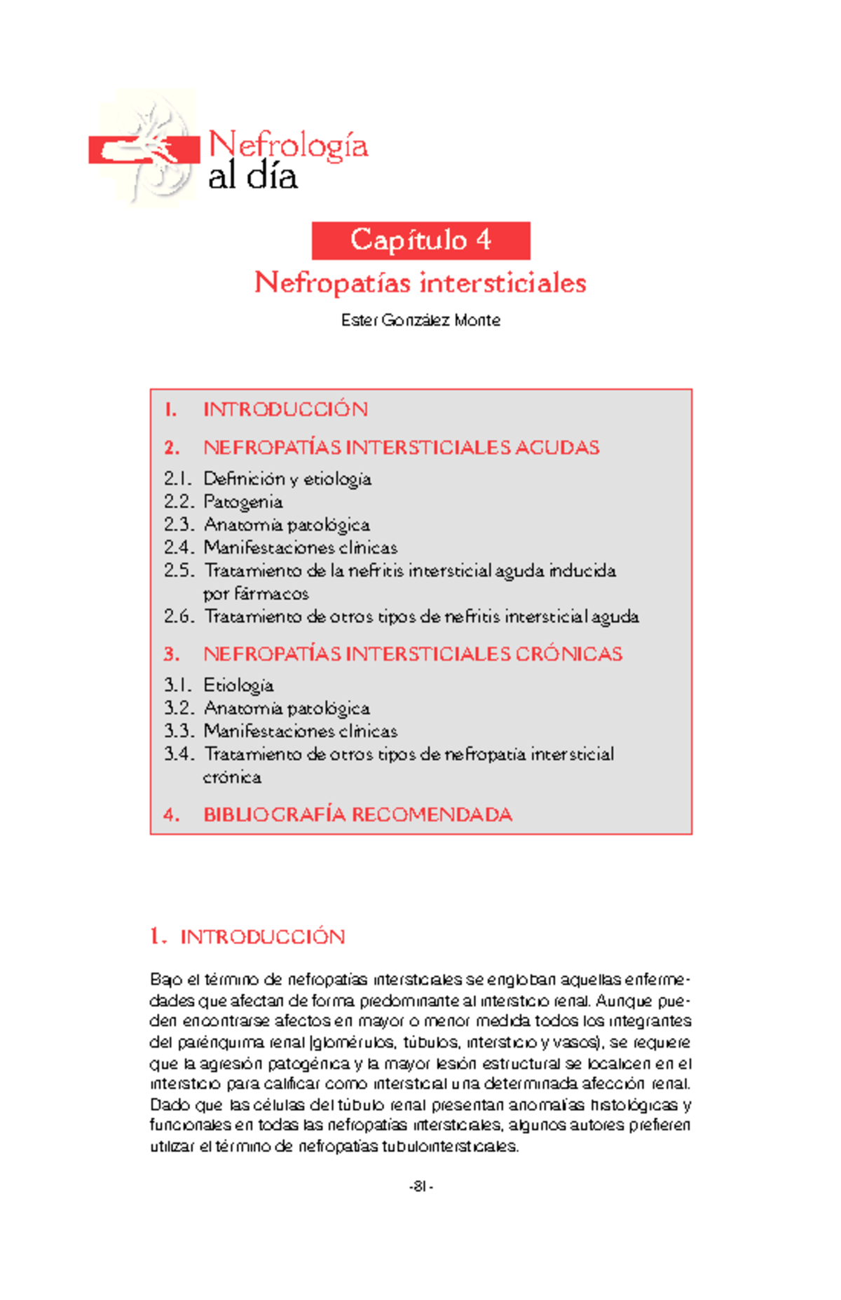 XX342164212001 95 X - articulo nefro - Nefrología al día Capítulo 4 Nefropatías intersticiales ...