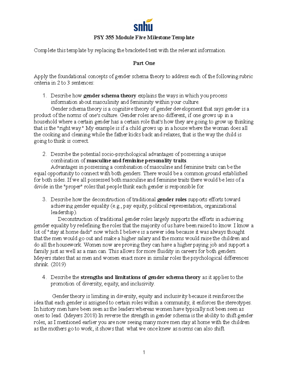 PSY 355 Module Five Milestone Template - PSY 355 Module Five Milestone ... PSY 355 Module Five Milestone Template - PSY 355 Module Five Milestone ...