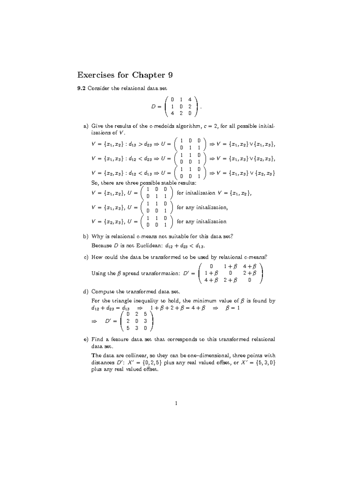 Exercises long 9b - data mining - Exercises for Chapter 9 9 the ...