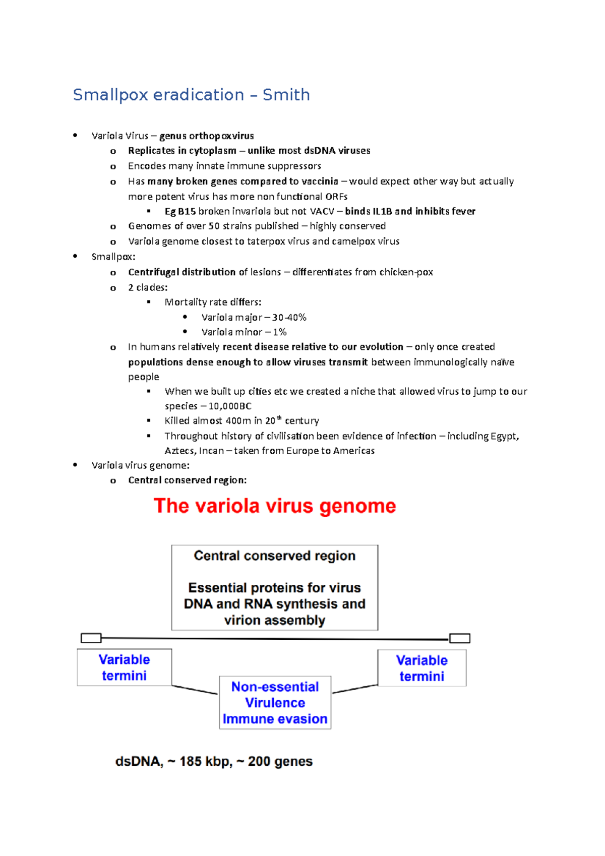Smallpox eradication - .. WHO management of this issue: o WHO committee ...