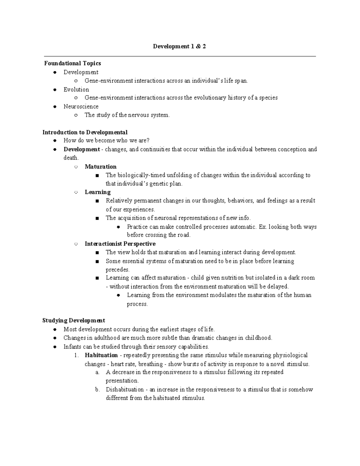 Development 1 & 2 modules summary notes - Development 1 & 2 ...