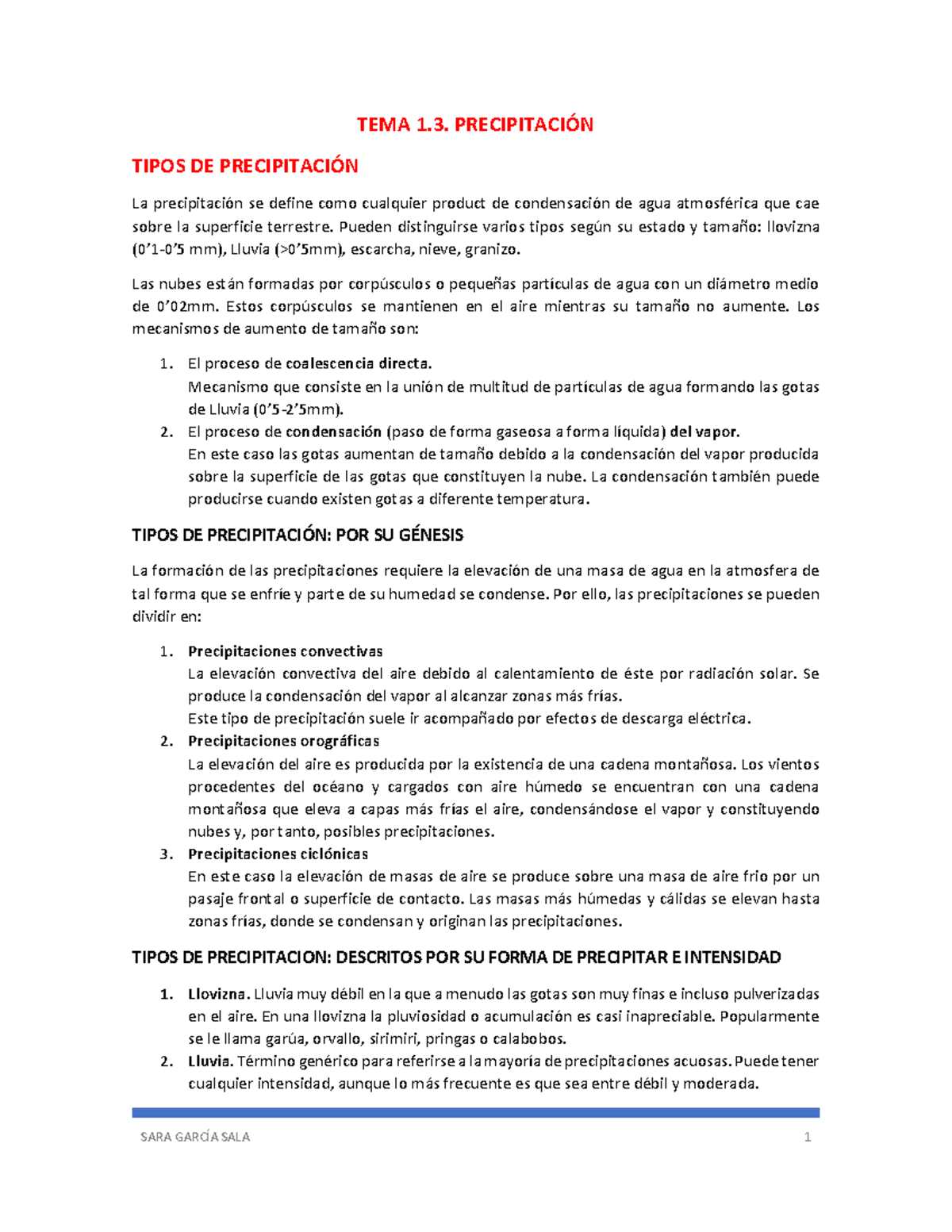 TEMA 1.3 HIDROLOGÍA - TEMA 1. PRECIPITACIÓN TIPOS DE PRECIPITACIÓN La ...