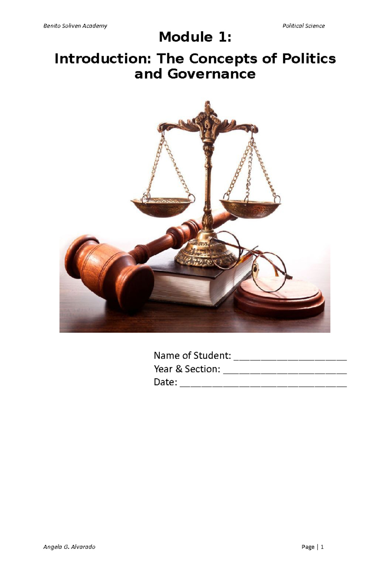 Module 1 Politics AND Governance - Module 1: Introduction: The Concepts ...