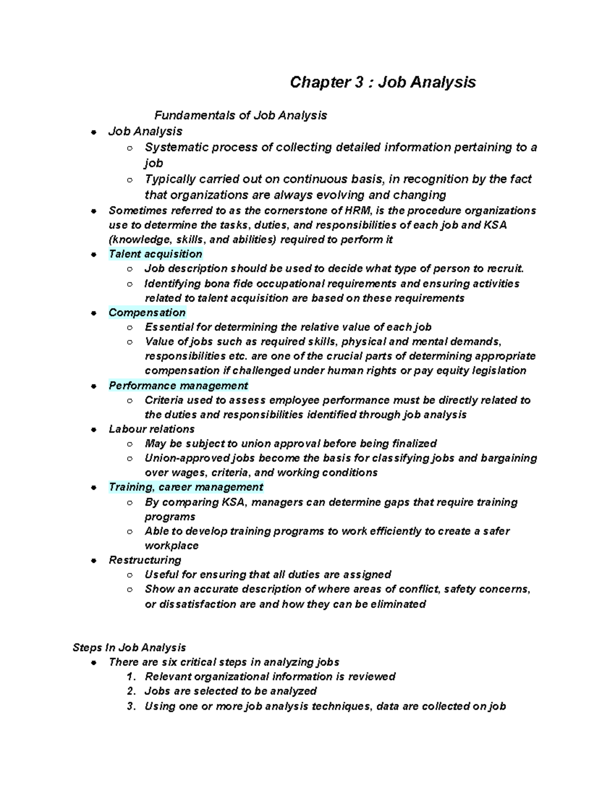 Unit 2 MOS1021 - unit 2 review - Chapter 3 : Job Analysis Fundamentals ...
