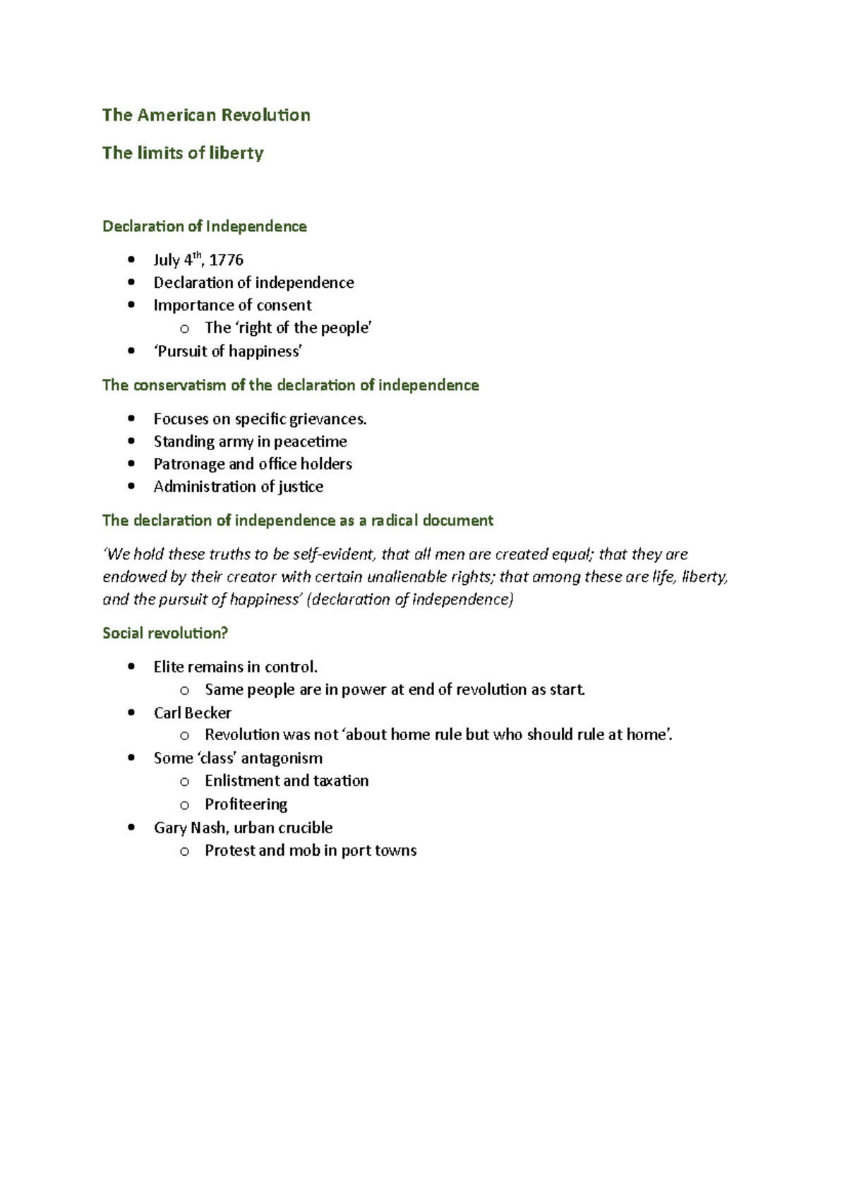 The American Revolution - the limits of liberty - The American ...