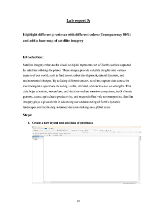 GIS Lab-1 - dsaf - 1 Lab report 1 Screenshot the Arc GIS interface and describe each feature in ...