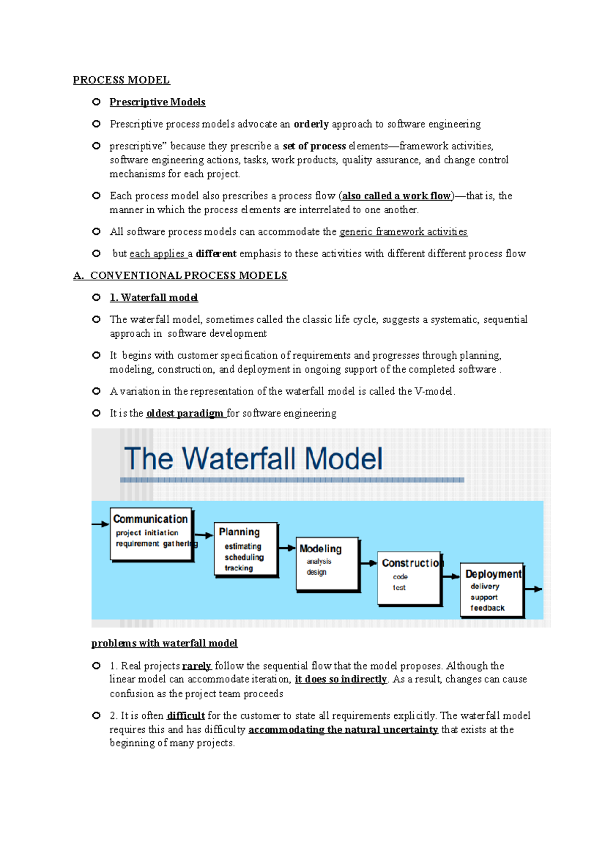 Software Process Model - PROCESS MODEL Prescriptive Models Prescriptive ...