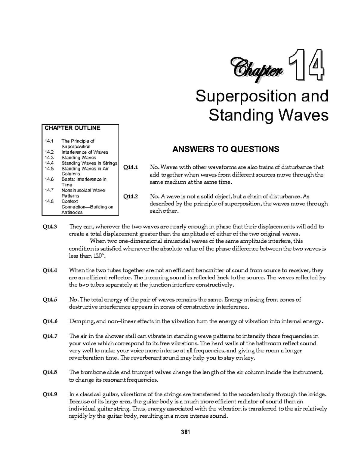 SM PDF chapter 14 - Solution manual for all physics assignments in physics labs - ####### 381 ...