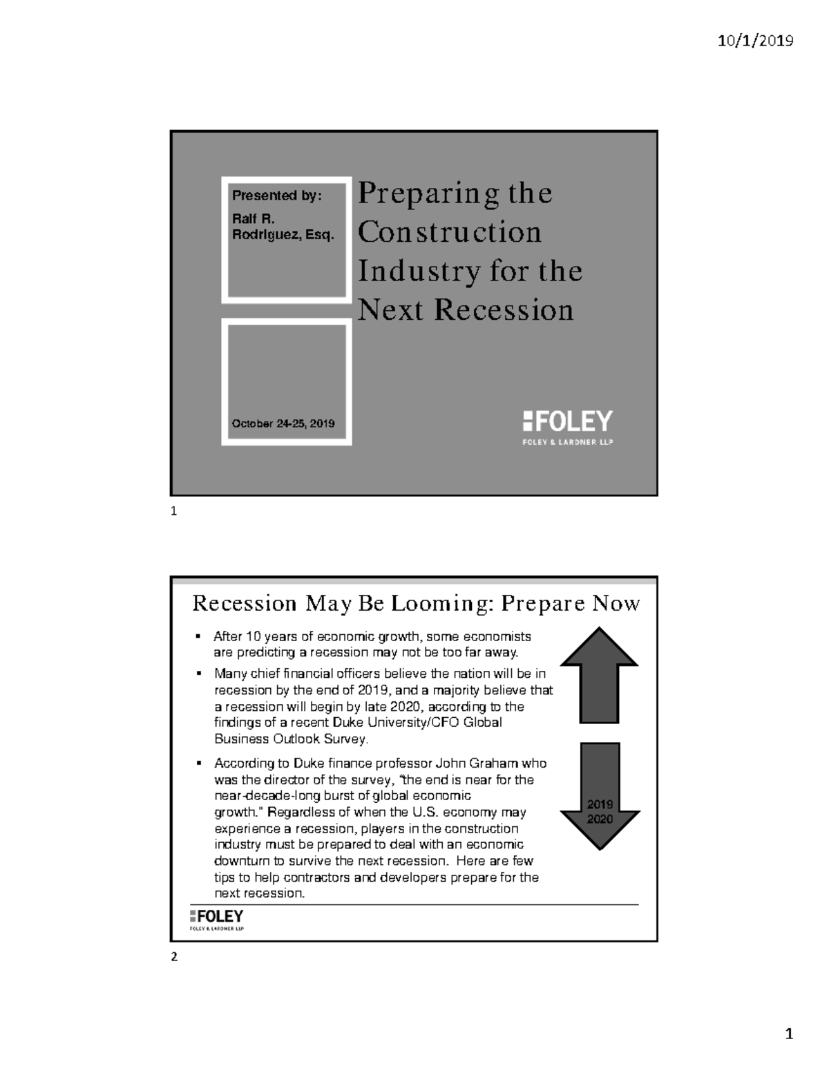 Construction Law in Recession - Preparing the Construction Industry for ...