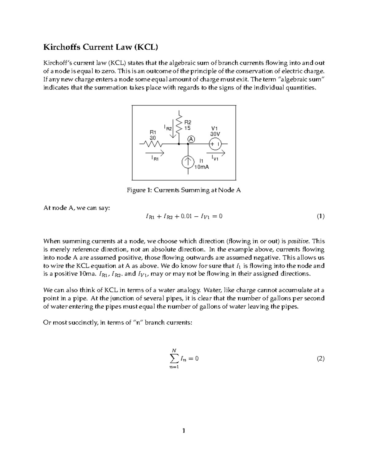 Kcl - Kirchoff's current law - Kirchoffs Current Law (KCL) Kirchoff’s ...