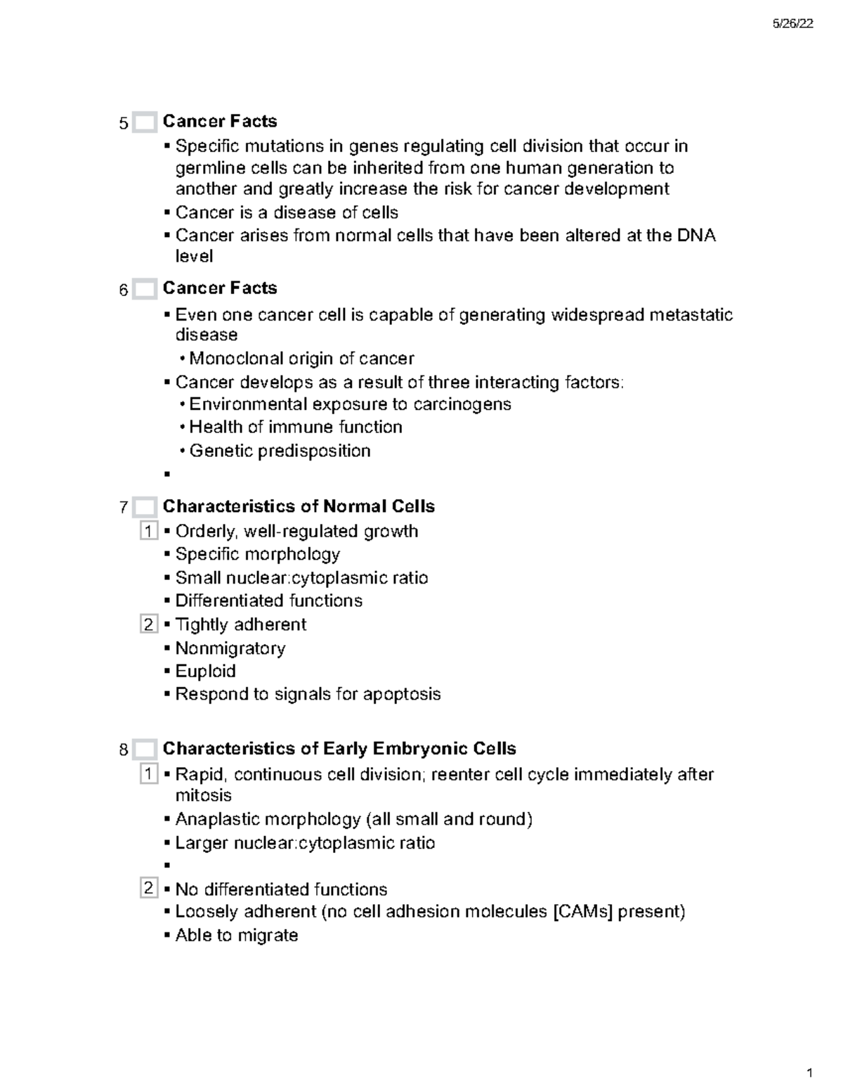Genetics of Cancer - lecture notes - another Cancer Facts §Specific ...