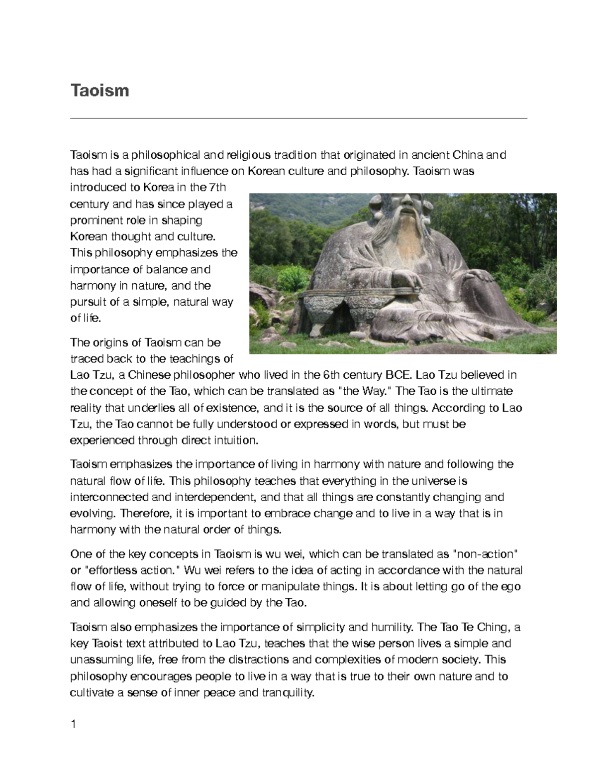 Taoism - Taoism Taoism is a philosophical and religious tradition that ...