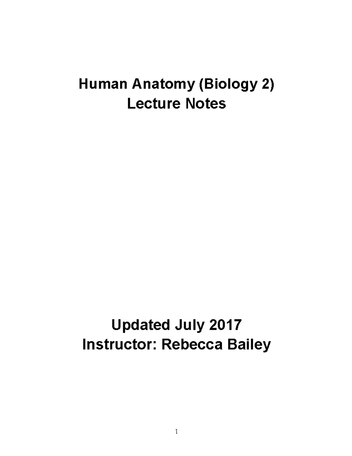 Human Anatomy Lecture Notes - Human Anatomy (Biology 2) Lecture Notes ...