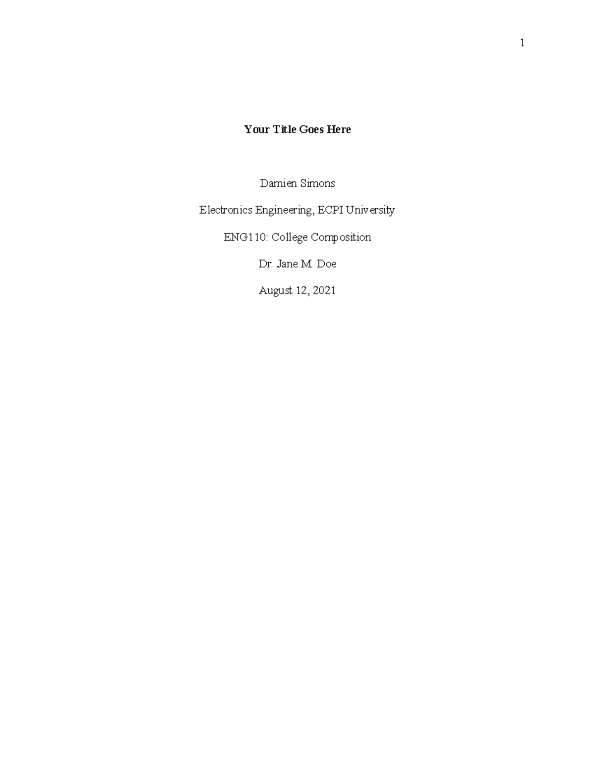 Assignment 3-4 Template with Examples - Your Title Goes Here Damien ...