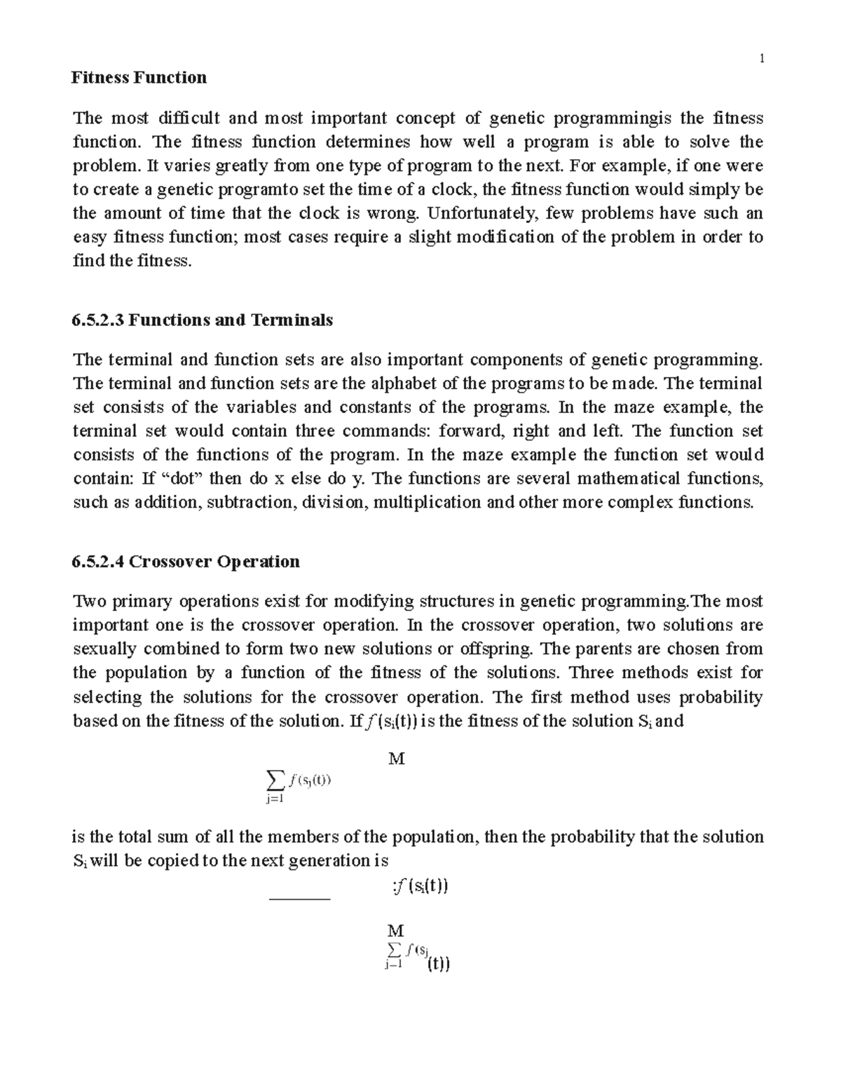 Fitness Function - 1 Fitness Function The most difficult and most ...