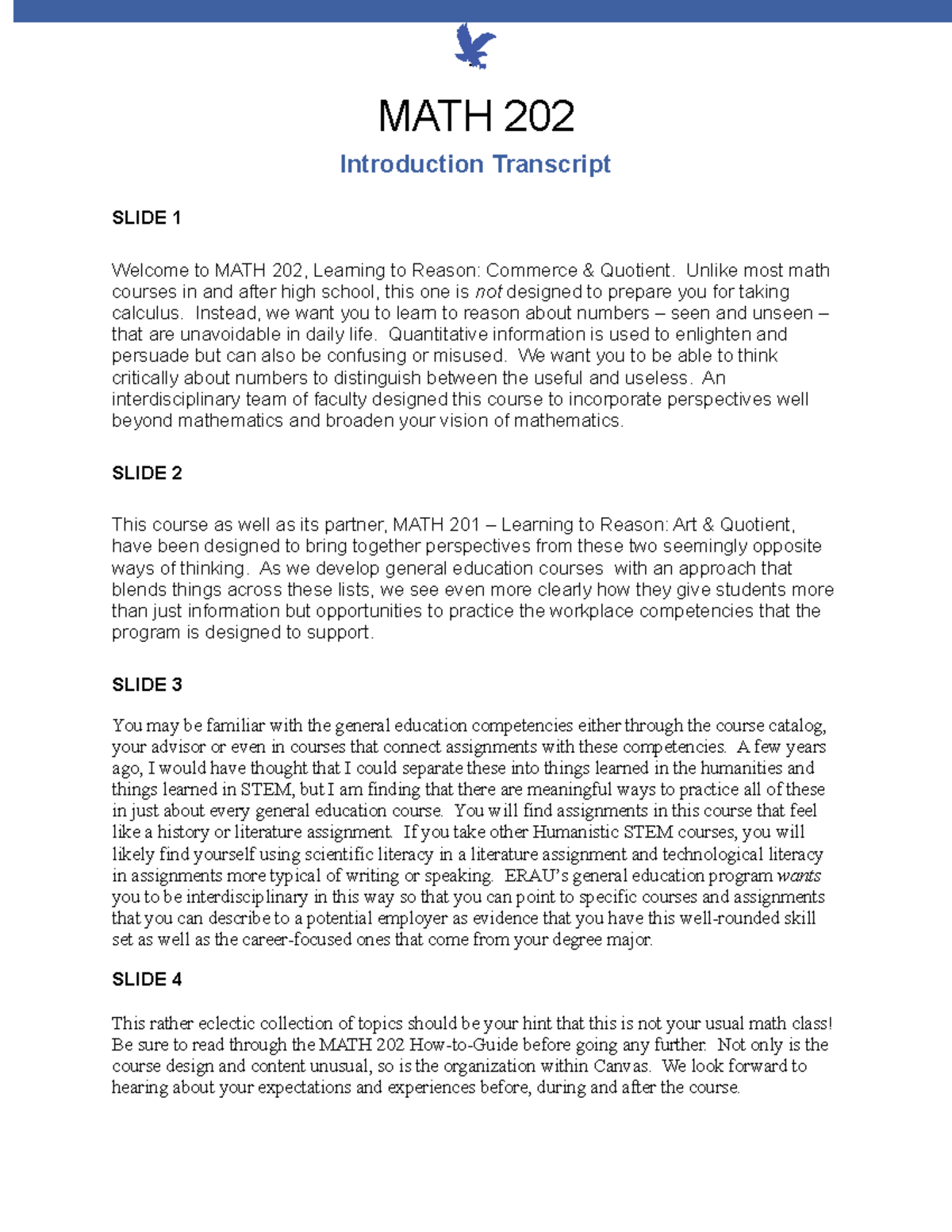 Introduction MA 202 - Discuss what will be covered for math 202 - MATH ...