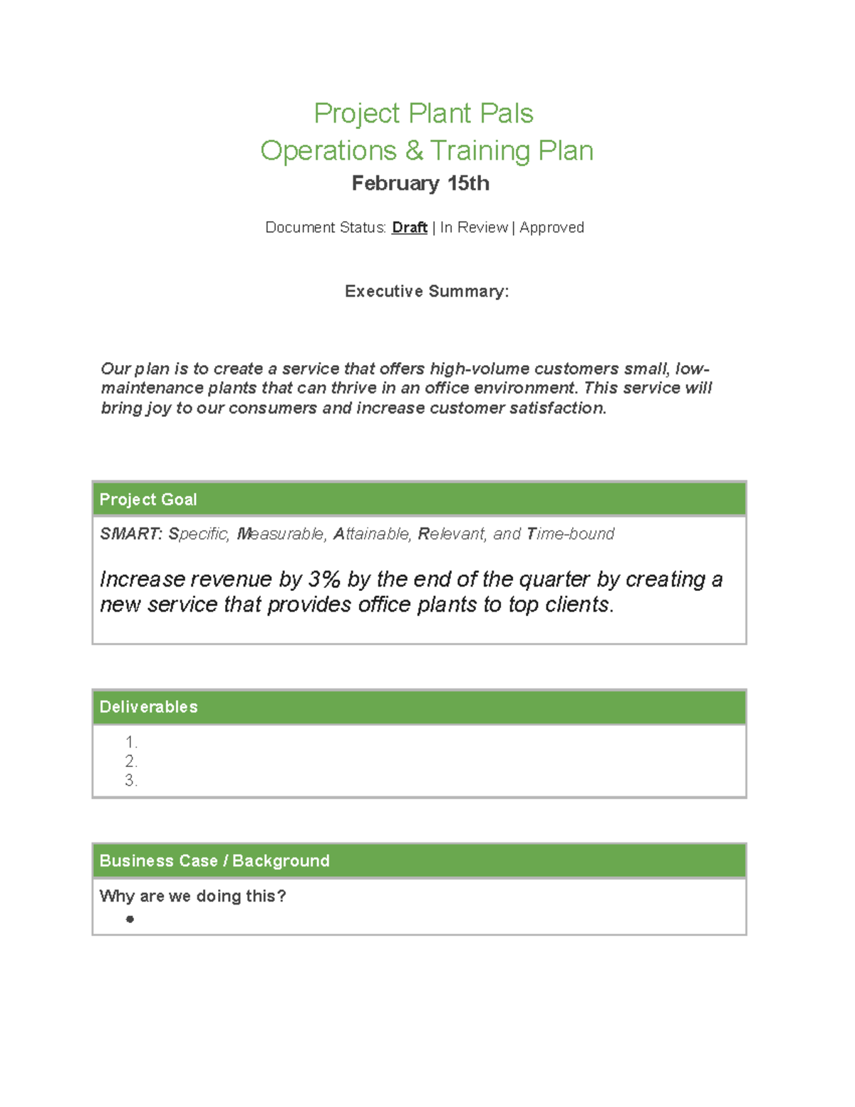 Activity-Template -Project-charter - Project Plant Pals Operations ...