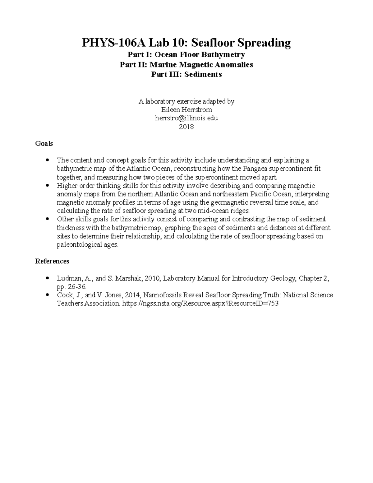 PHYS 106A instructions seafloor spreading 2022 - PHYS-106A Lab 10 ...