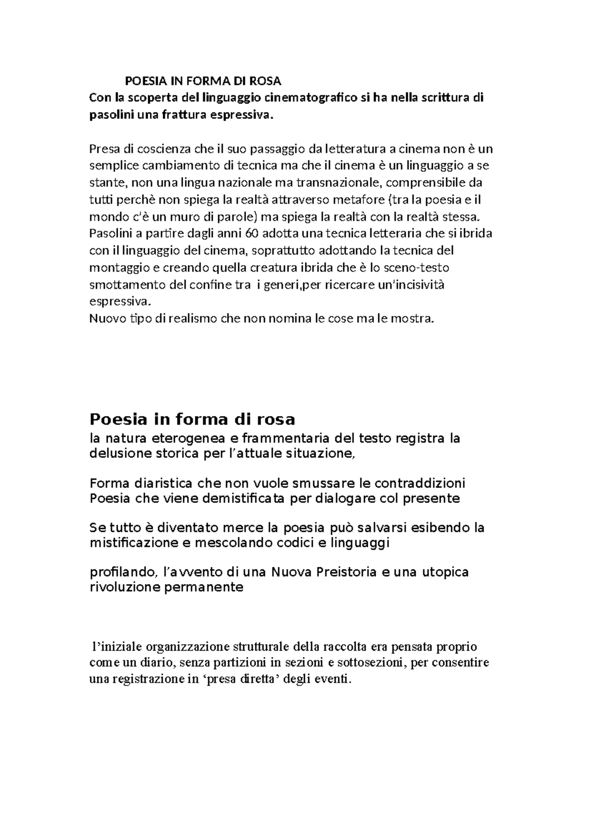 Poesia in Forma di rosa, Pasolini - POESIA IN FORMA DI ROSA Con la ...