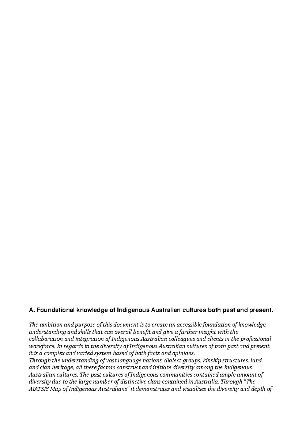 Indigenous peoples - A. Foundational knowledge of Indigenous Australian ...