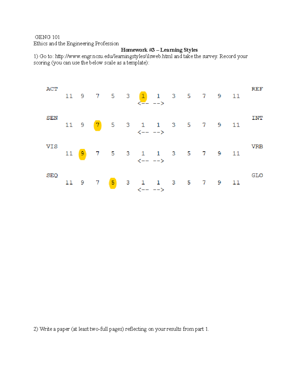 GENG HW 3 - Included in document. - GENG 101 Ethics and the Engineering ...