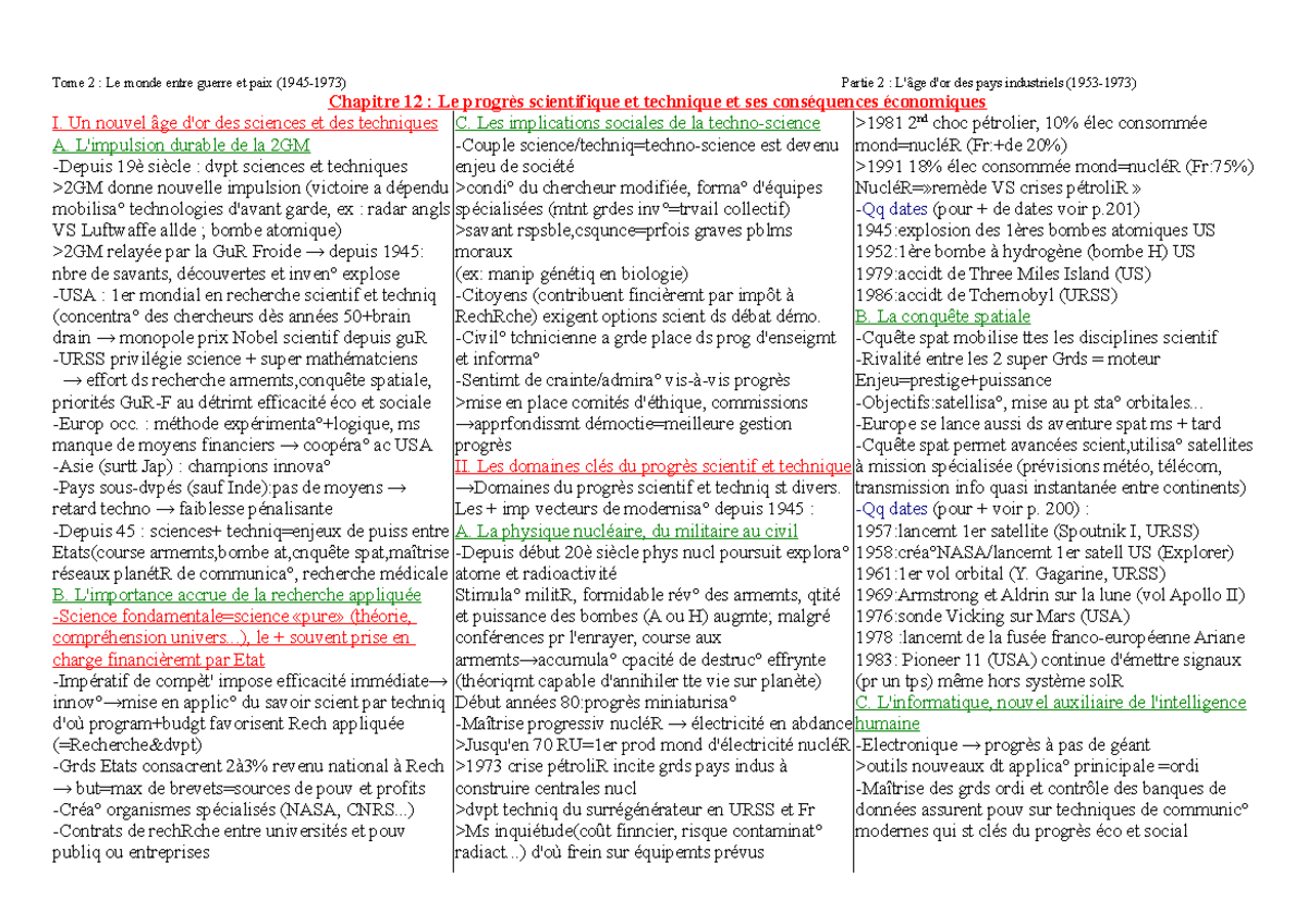 Le progrès scientifique et technique et ses conséquences économiques ...