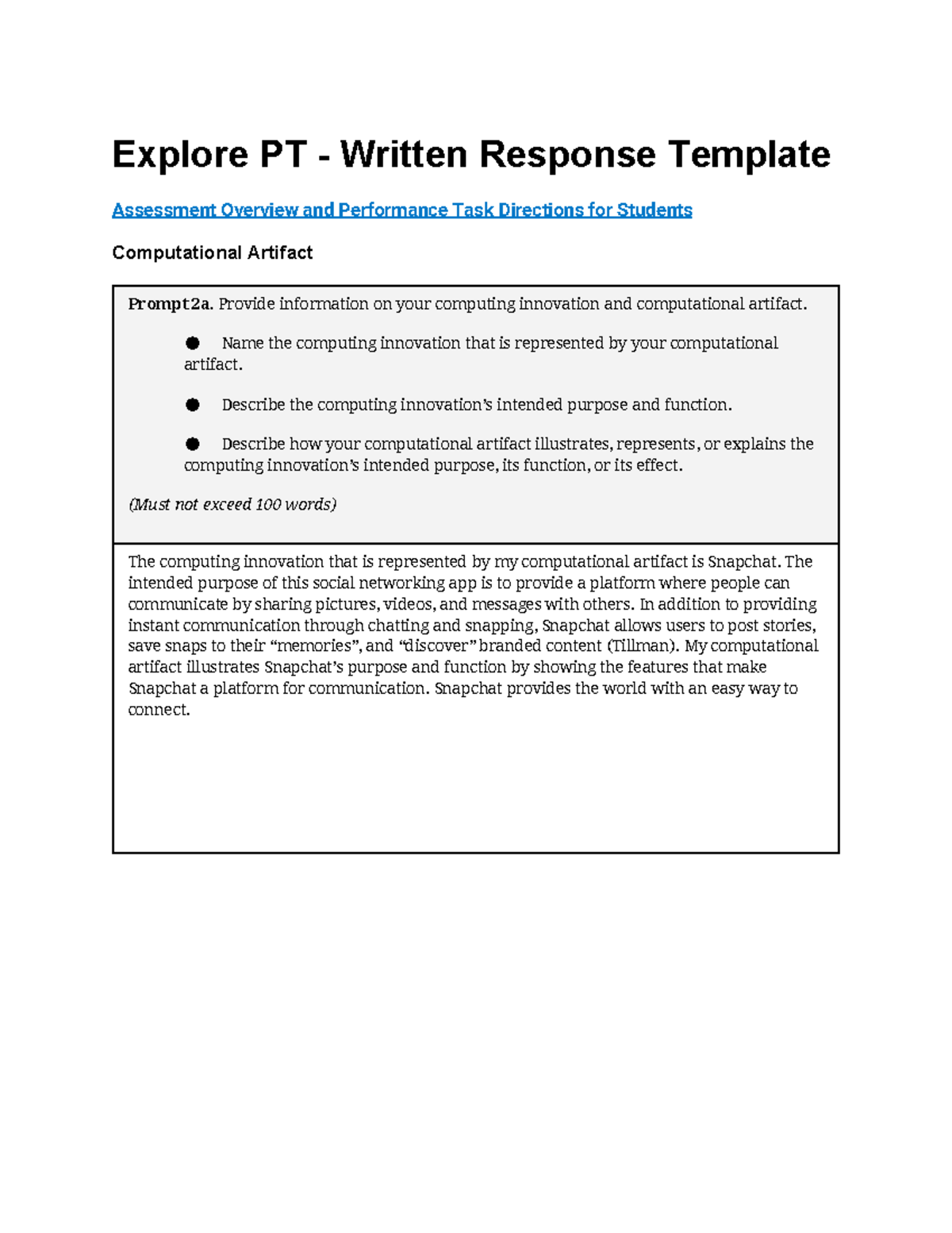 Written response (2) - work for lecture notes to use for homework ...