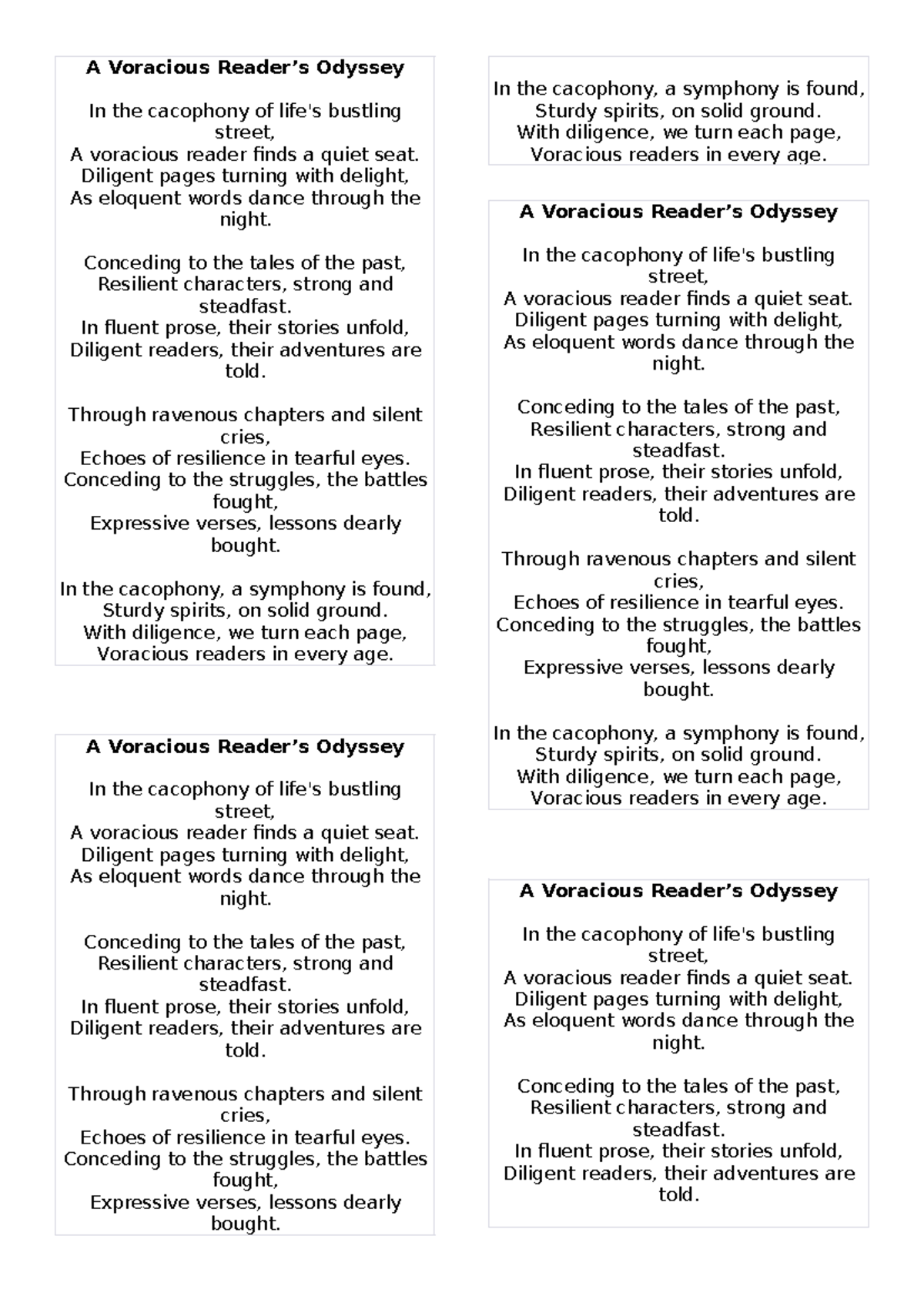 A Voracious Reader - A Voracious Reader’s Odyssey In the cacophony of ...